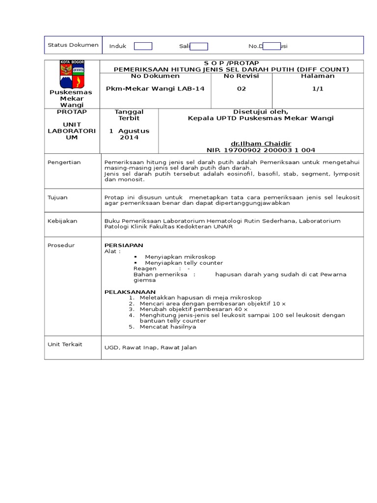14 Pemeriksaan Hitung Sel Darah Putih (Diff Count) | PDF