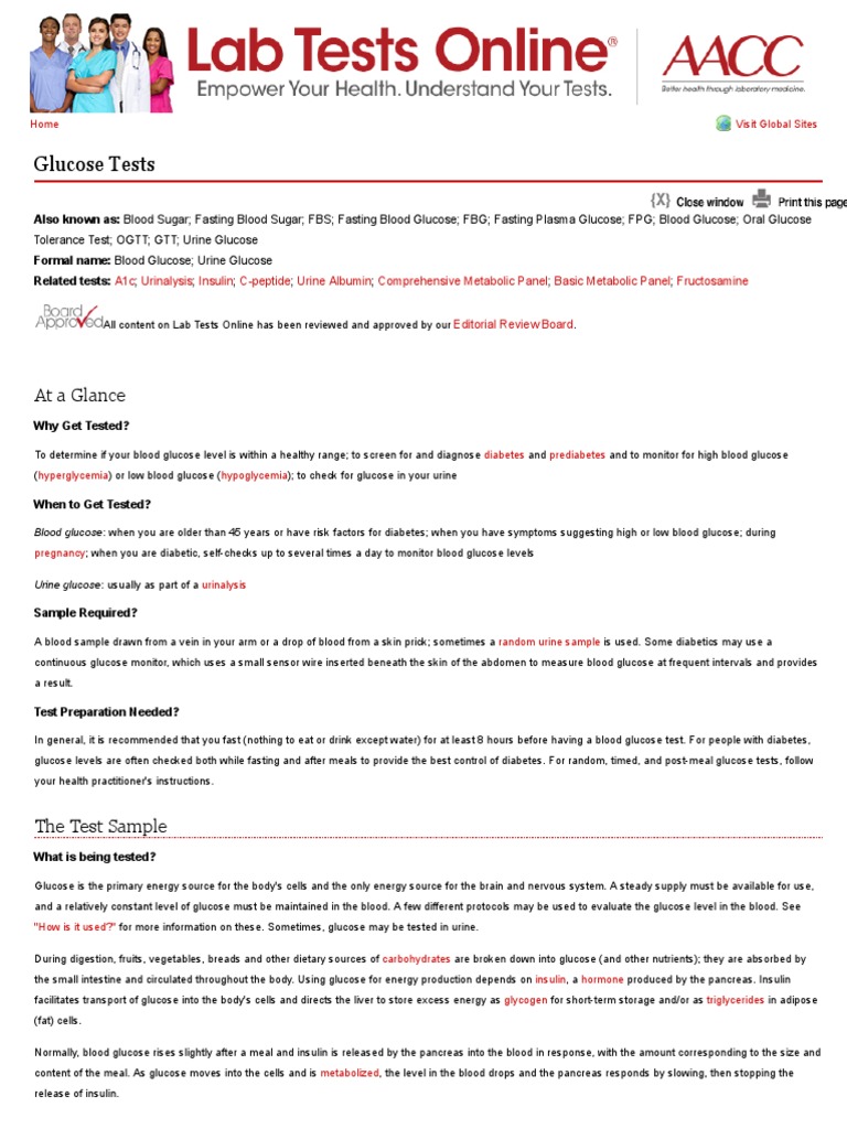 Print Article - Glucose Tests - Glucose Test - Blood Sugar - Blood ...