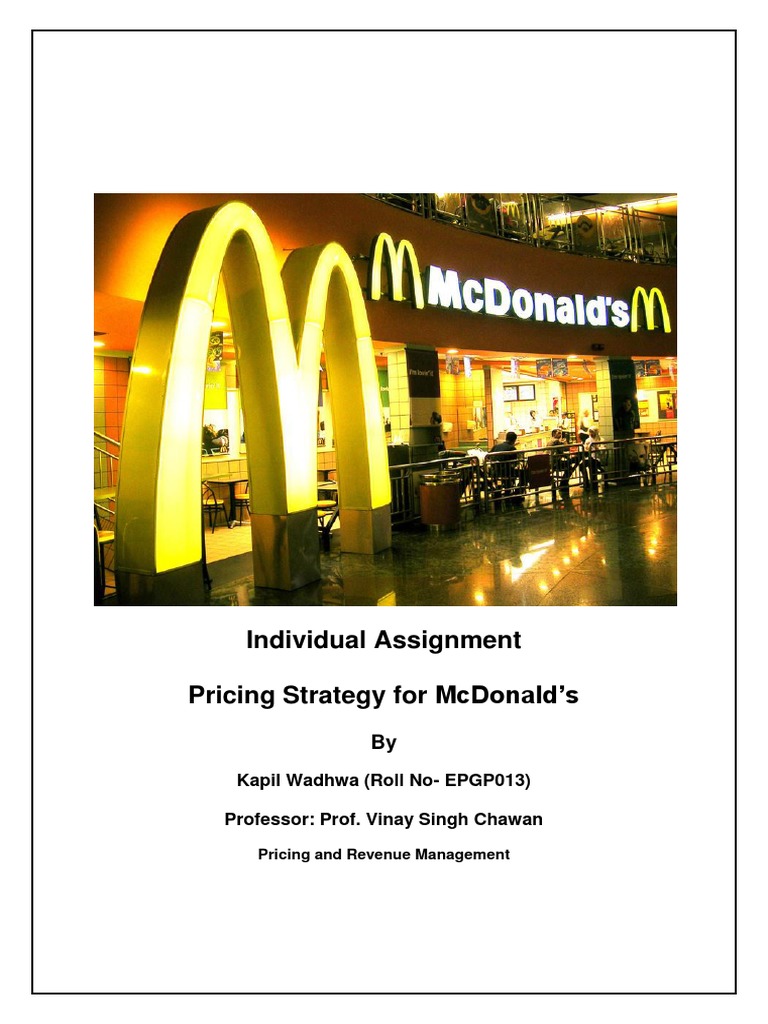 Individual Assignment Pricing Strategy For Mcdonald'S | PDF | Mc Donald ...