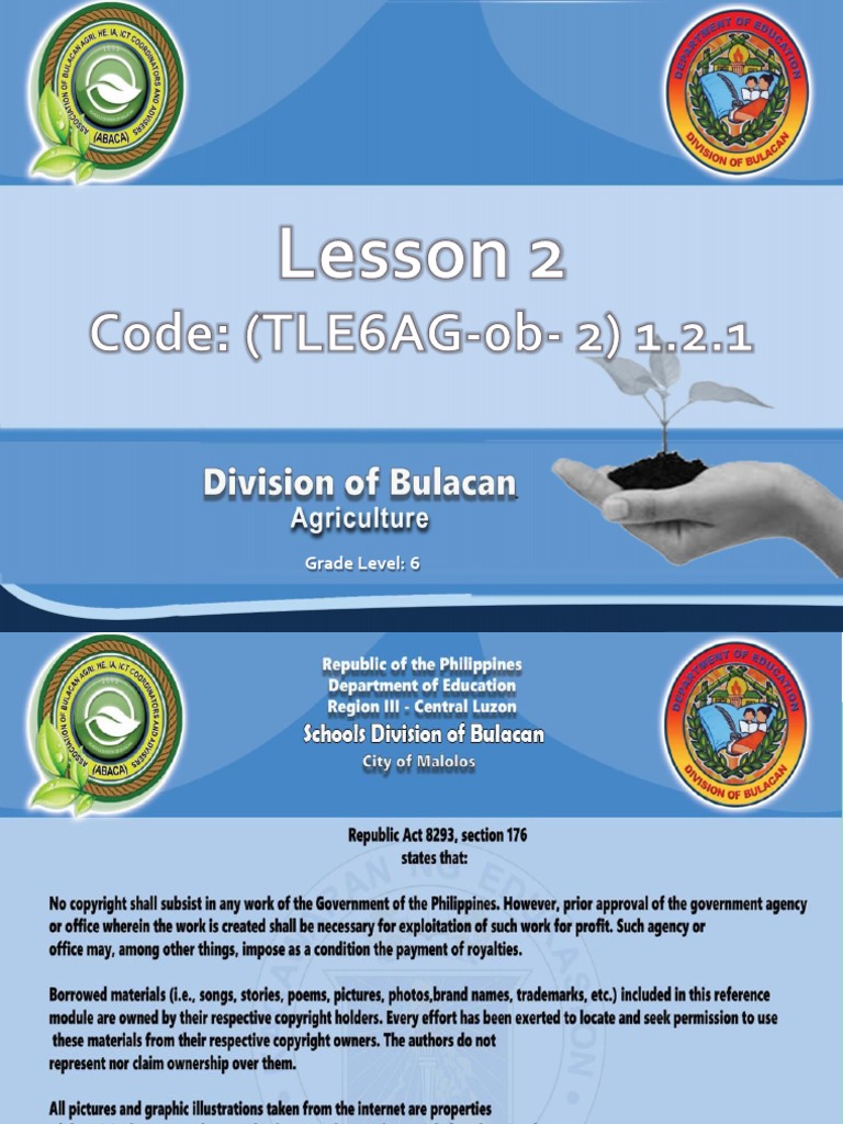 Lesson 2 (TLE6AG-0b-2) 1.2.1 | PDF | Trees | Soil