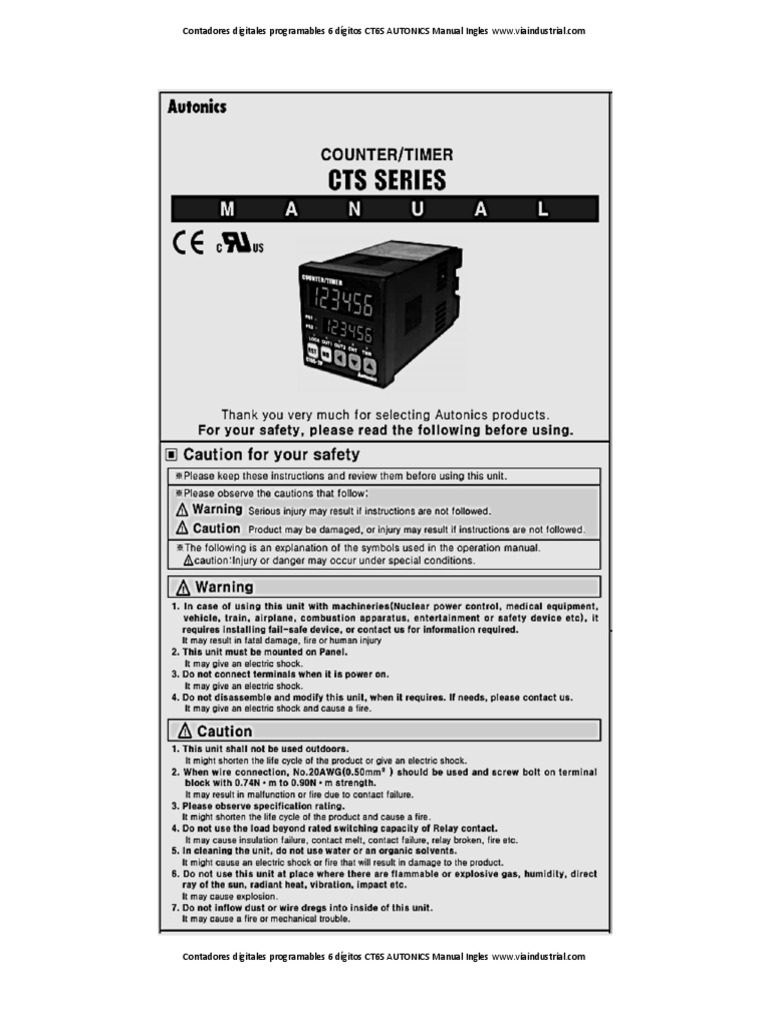 Manual Contador Digital CT6S Autonics | PDF | Negocios | Tecnología