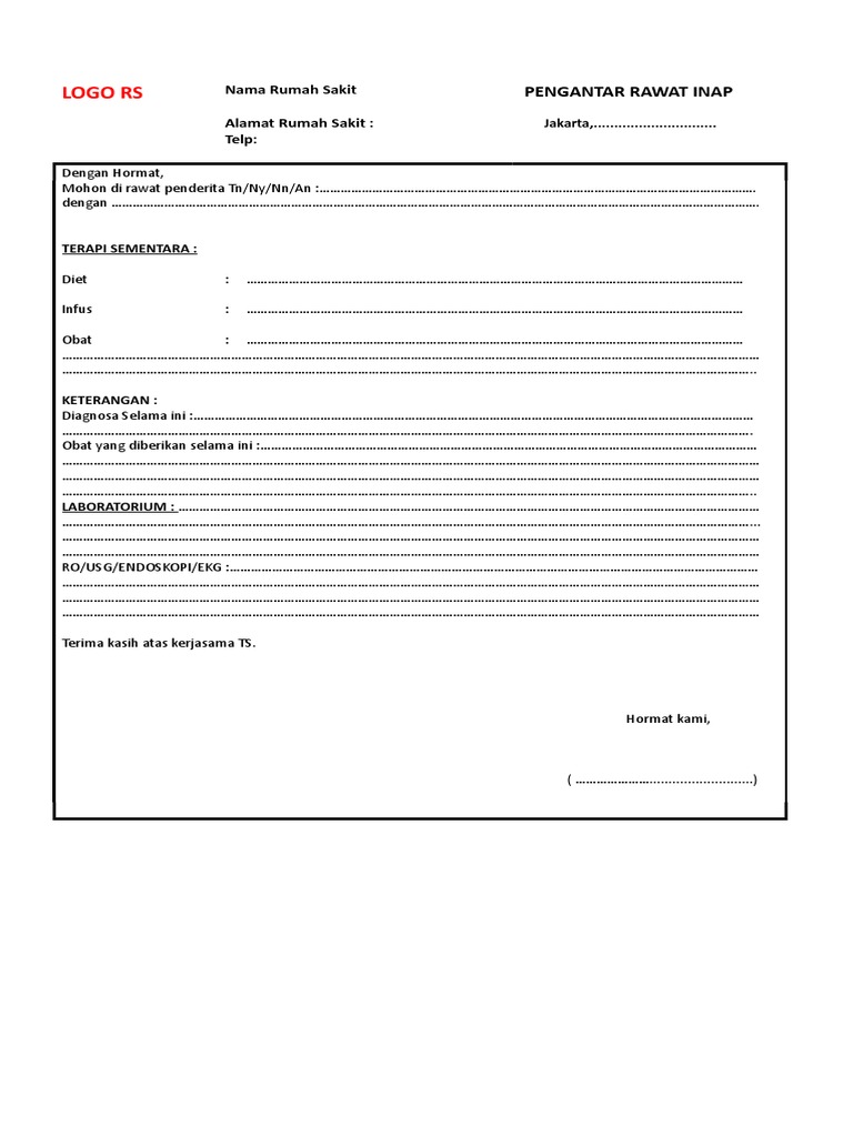 Contoh Formulir RM | PDF
