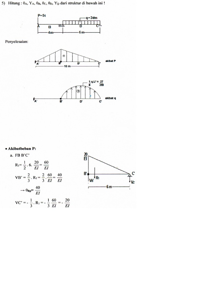 Contoh Soal Conjugate Beam PDF | PDF