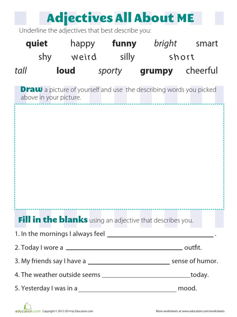 Adjectives About Me PDF | PDF