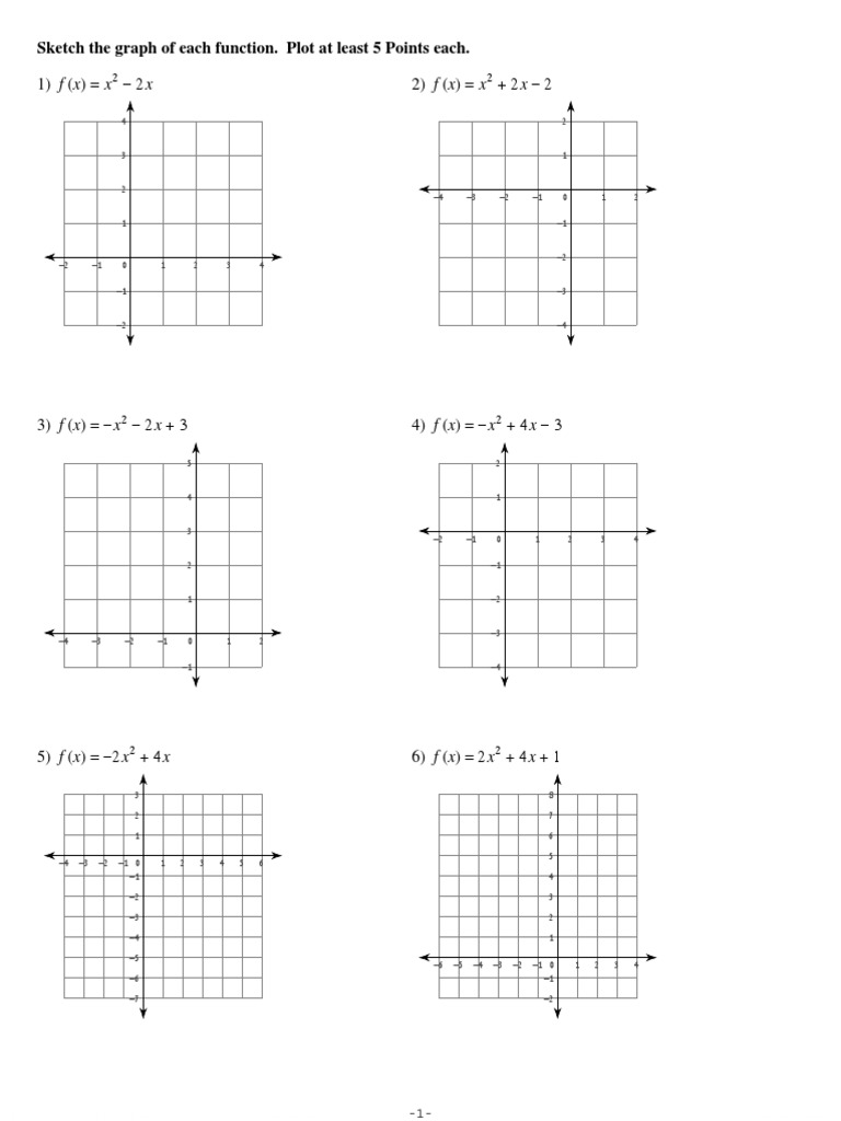 Graphing Parabolas Worksheet 2 With Answer Key PDF | PDF