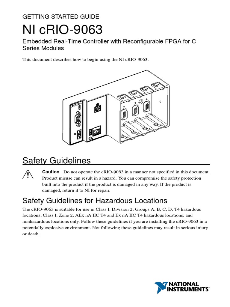 Ni CRIO-9063 Datasheet | PDF | Ip Address | Electrical Connector