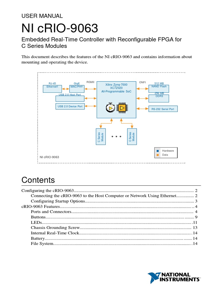 Ni Crio User Manual | PDF | Usb | Electrical Connector