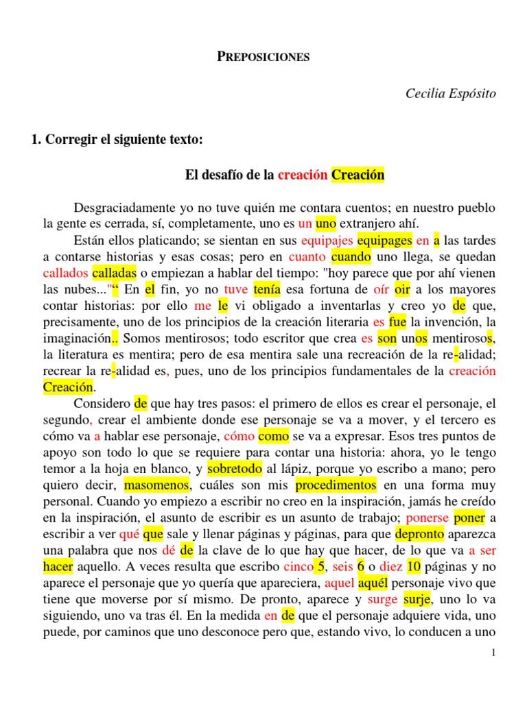 Preposiciones CLAVE | PDF | Preposición y Postposición | Verbo