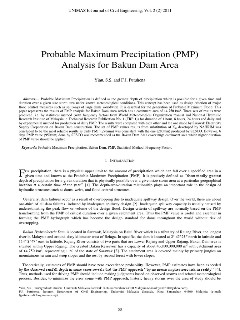 Probable Maximum Precipitation Analysis Bakun | PDF | Rain | Flood