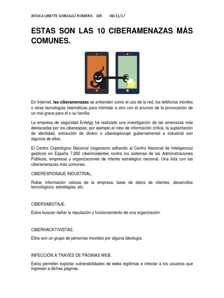 10 Ciberamenazas Comunes y Ejemplos | PDF | Computación en la nube ...