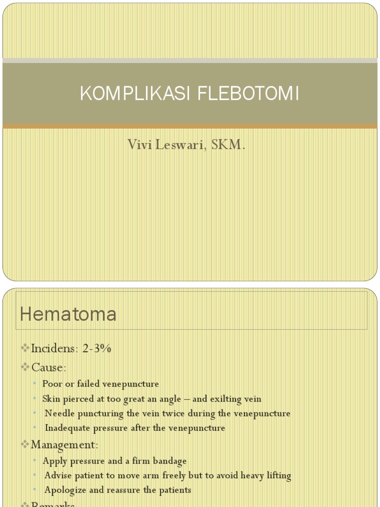 Komplikasi Flebotomi 1 | PDF | Blood Donation | Epilepsy