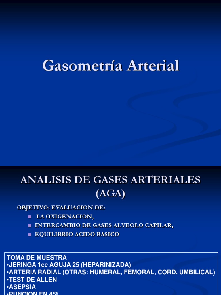 Clase 2b. Gasometría Arterial | PDF | Fisiología | Medicina de Cuidados ...