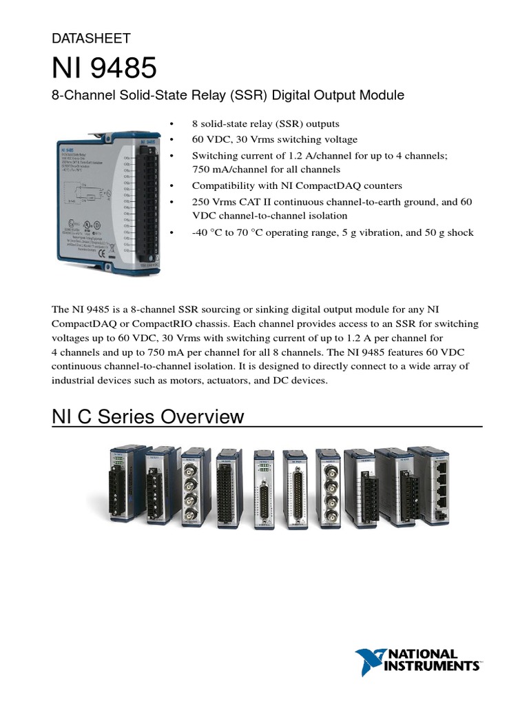 NI C Series Overview: Datasheet | PDF | Electromagnetic Compatibility ...