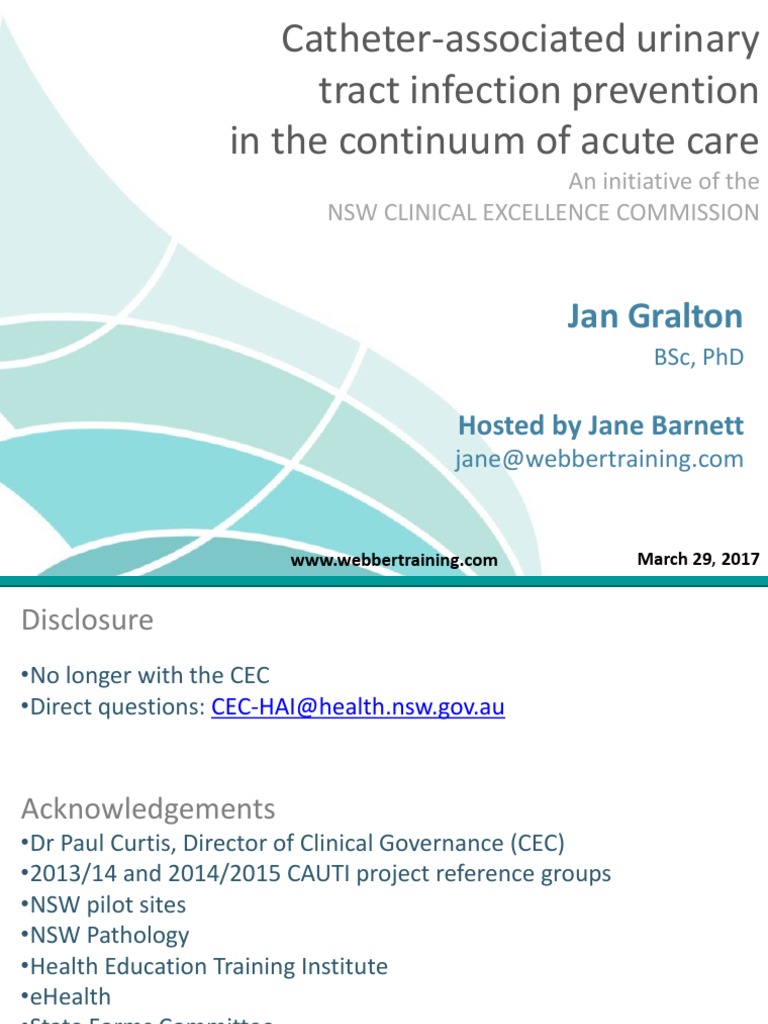 CAUTI Prevention in the Continuum of Care Teleclass Slides, Mar.29.17 ...