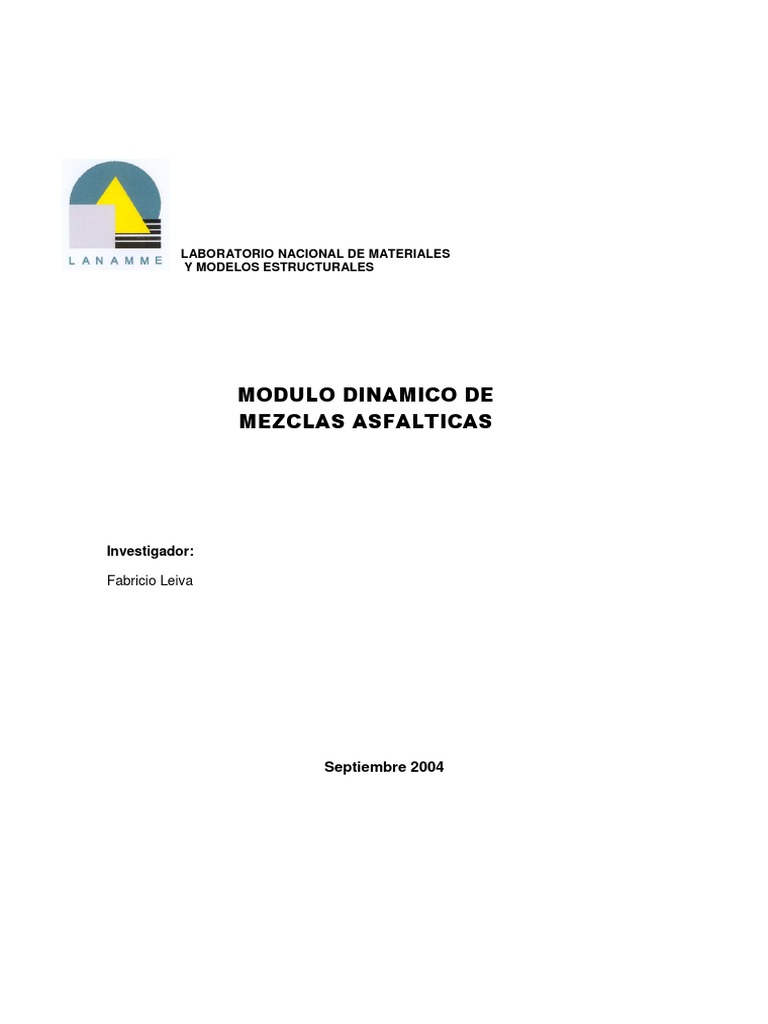 Modulo Dinamico Mezclas Asfalticas | PDF | Deformación (Mecánica ...