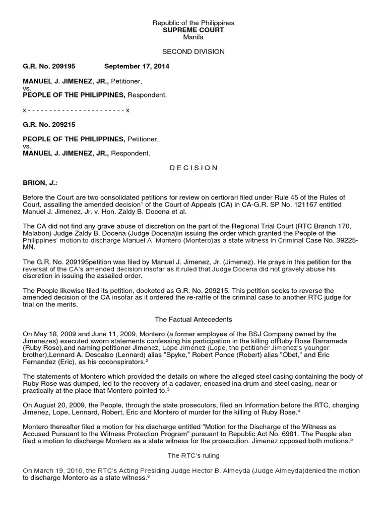 Jimenez Jr. v. People | PDF | Criminal Procedure In South Africa ...