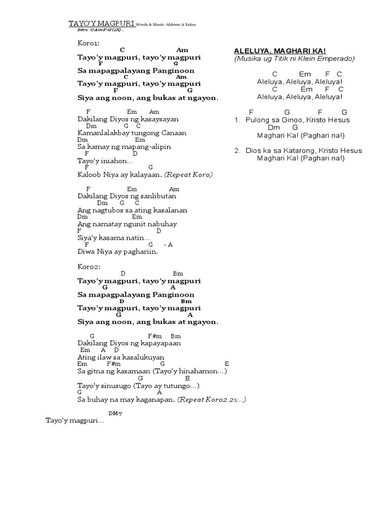 Tayo'y Magpuri Chords | PDF