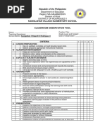 Classroom Observation Tool (COT) | PDF | Curriculum | Learning