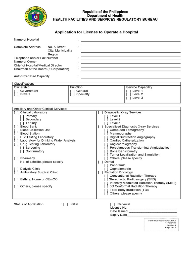 Application Form For Hospital | PDF | Medical Physics | Radiation Therapy