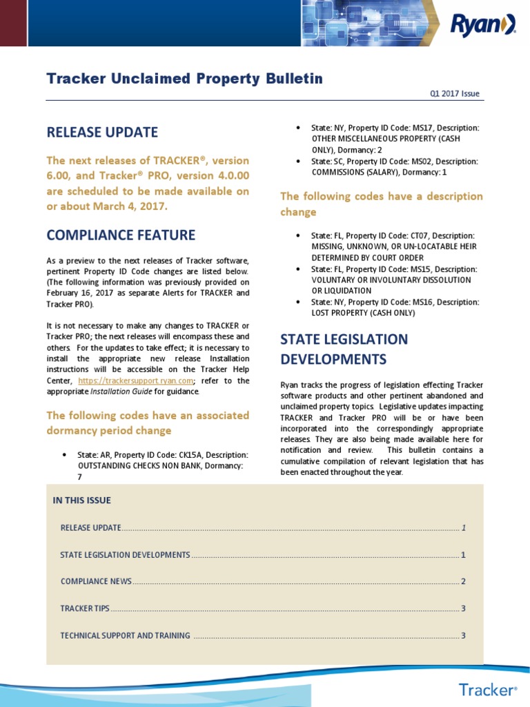 2017 1st Quarter Tracker Bulletin | PDF | Statute Of Limitations | Audit