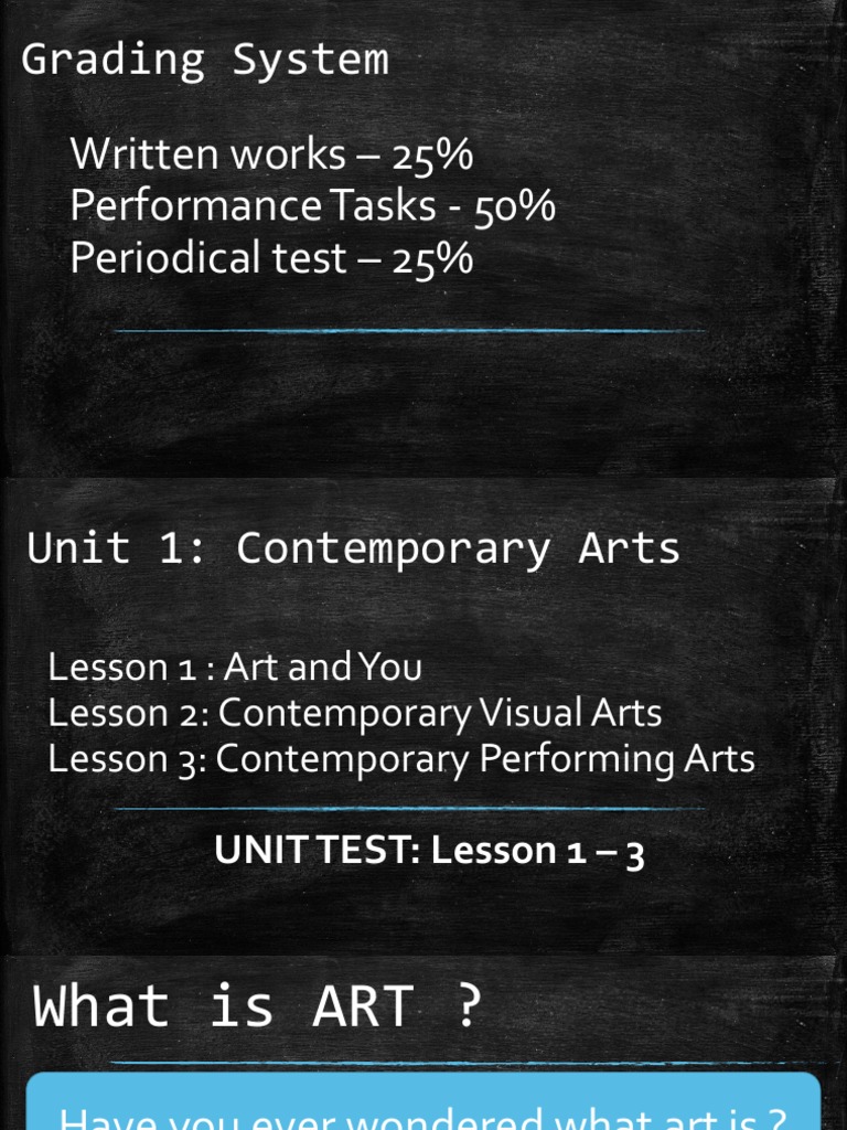 Grading System and Contemporary Arts Lessons | PDF | Fine Art | Works ...