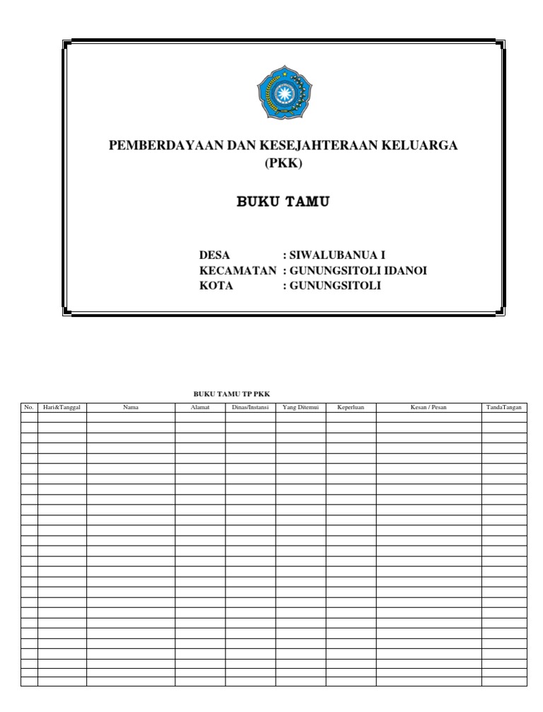 Format Buku Tamu Sekolah - Delinewstv