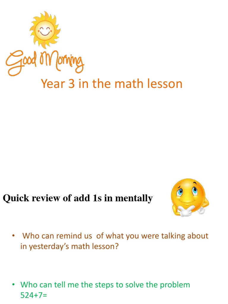 Year 3 in The Math Lesson | PDF