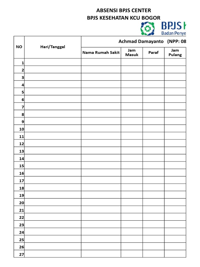 Absen Manual Pandawa - Contoh | PDF