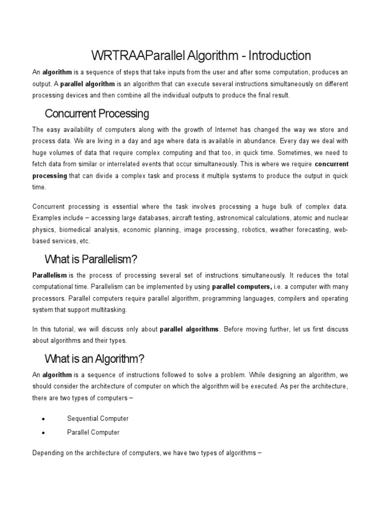 Parallel Algorithm | PDF | Message Passing Interface | Parallel Computing