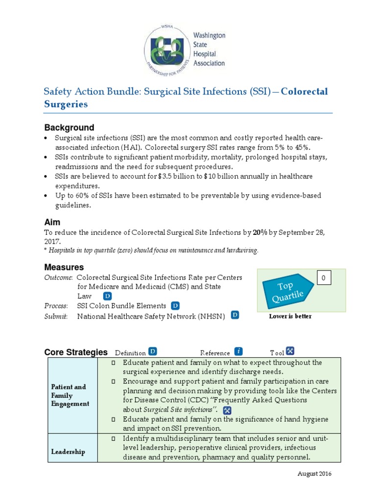 Safety Action Bundle: Surgical Site Infections (SSI) - Colorectal | PDF ...