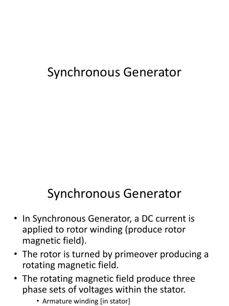 Synchronous Generator | PDF | Electric Power | Electrical Engineering