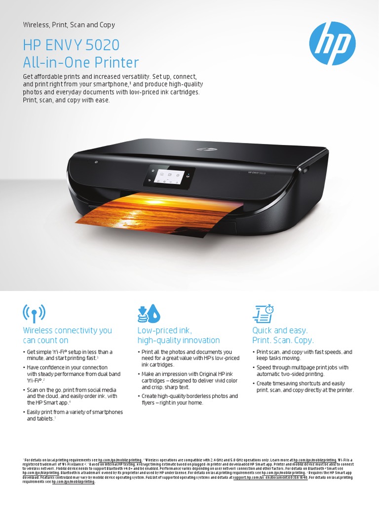 HP ENVY 5020 Datasheet.pdf | Microsoft Windows | 64 Bit Computing