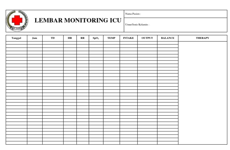Lembar Monitoring Icu | PDF | Self-Improvement | Wellness