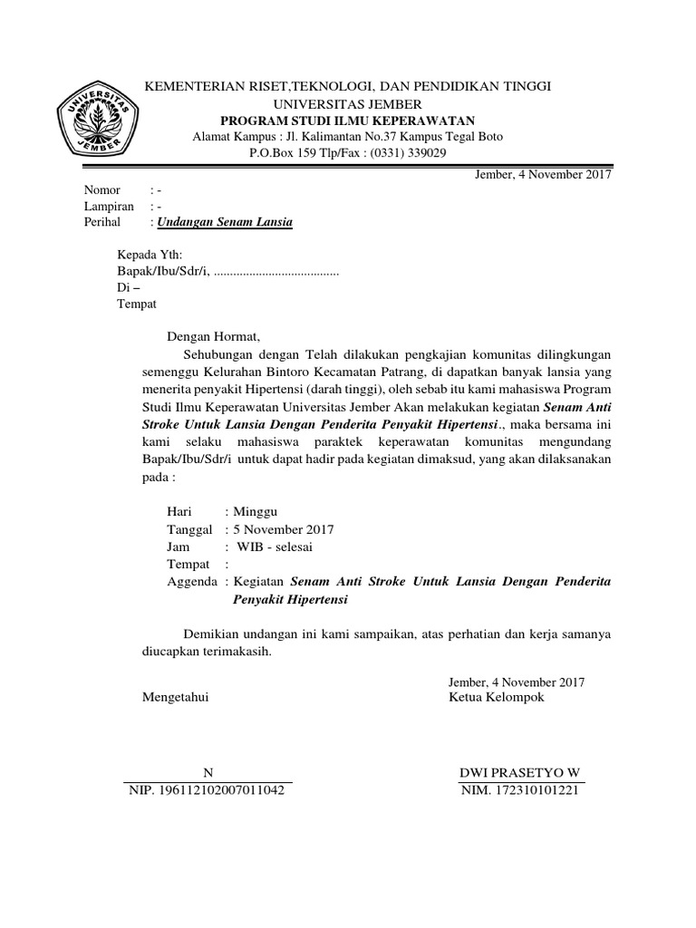 Undangan Senam Lansia | PDF