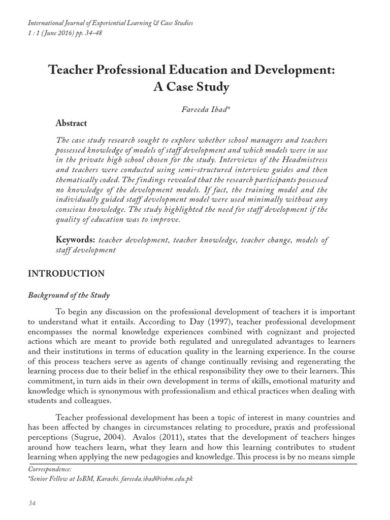 Teacher Professional Education and Development | PDF | Learning | Teachers