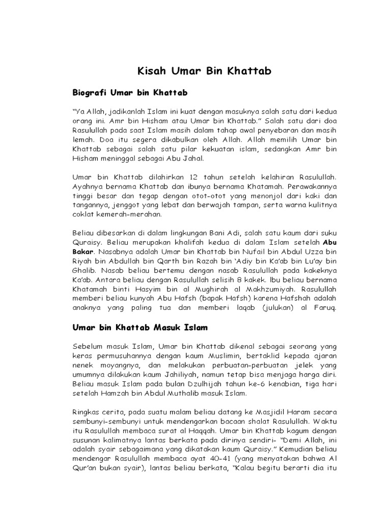 Kisah Umar Bin Khattab | PDF