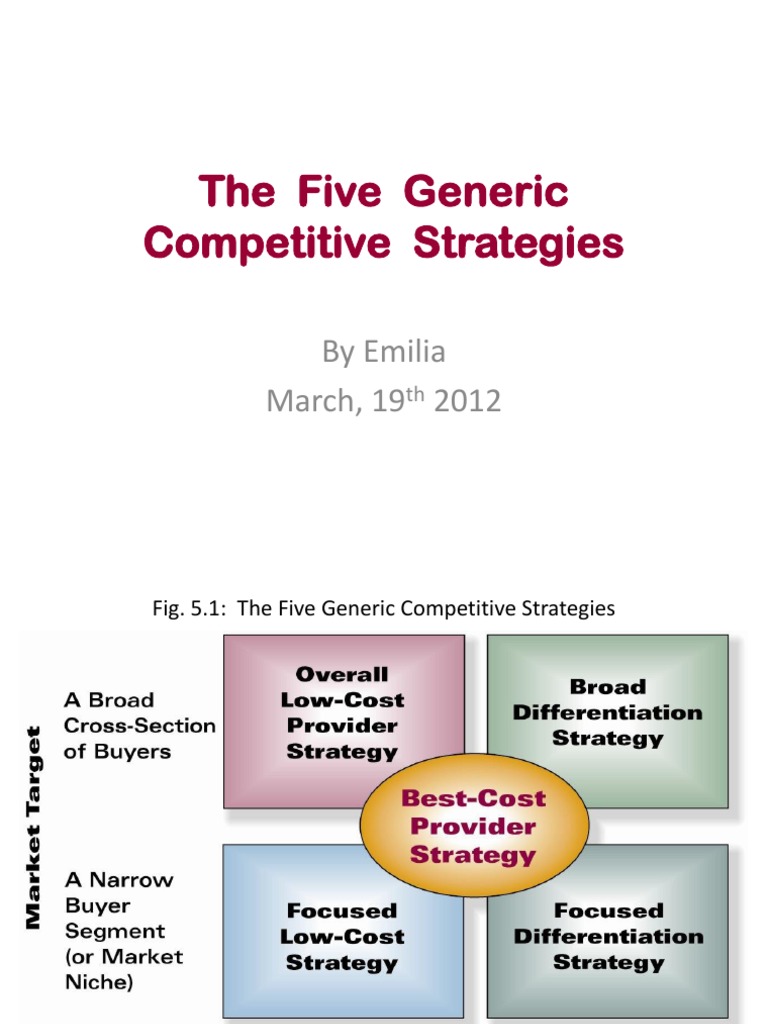 The Five Generic Competitive Strategies Strategic Management 6 | PDF ...