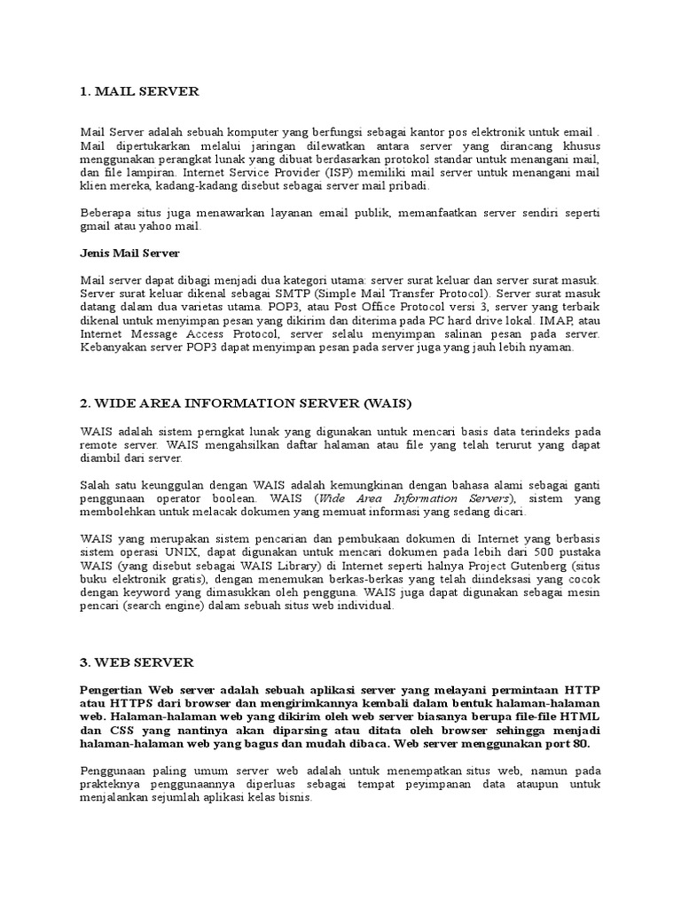Macam Macam Server | PDF
