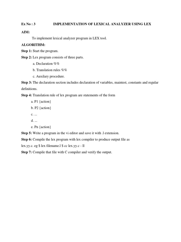 CD Lab Exercise 3 | PDF