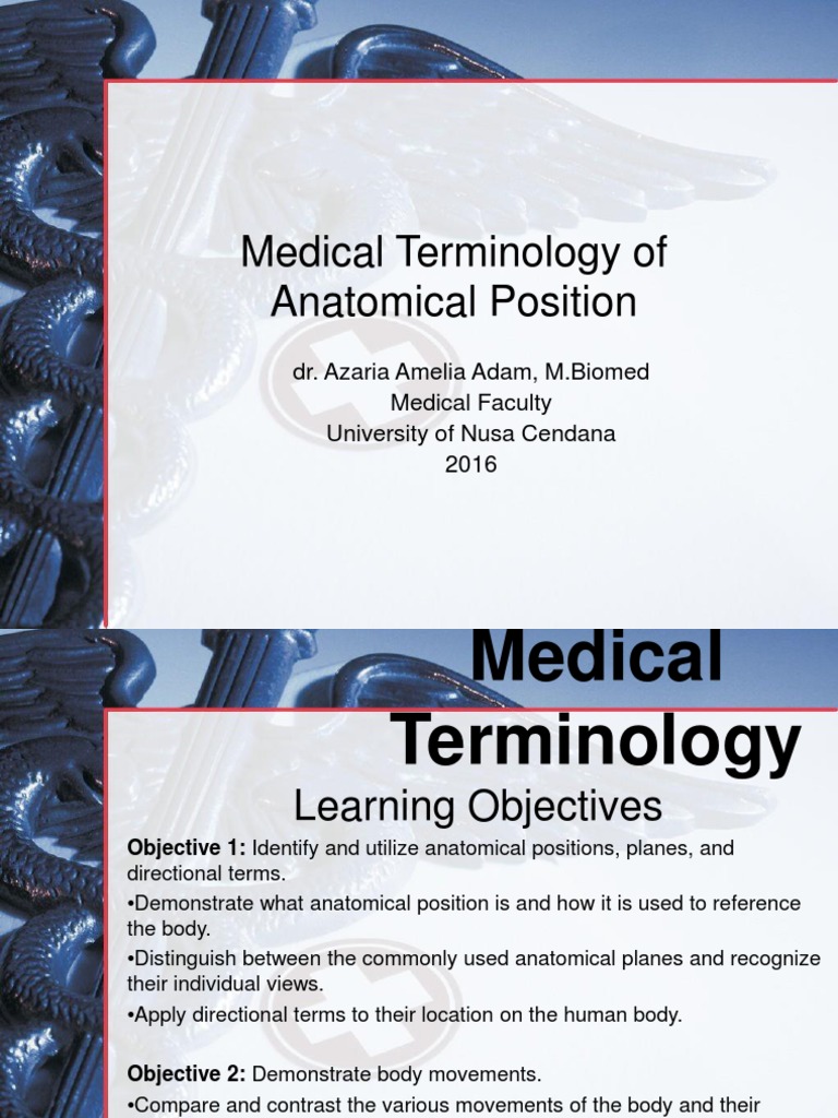 Medical Terminology of Anatomical Positions - FK Undana Lsit 2016 | PDF ...