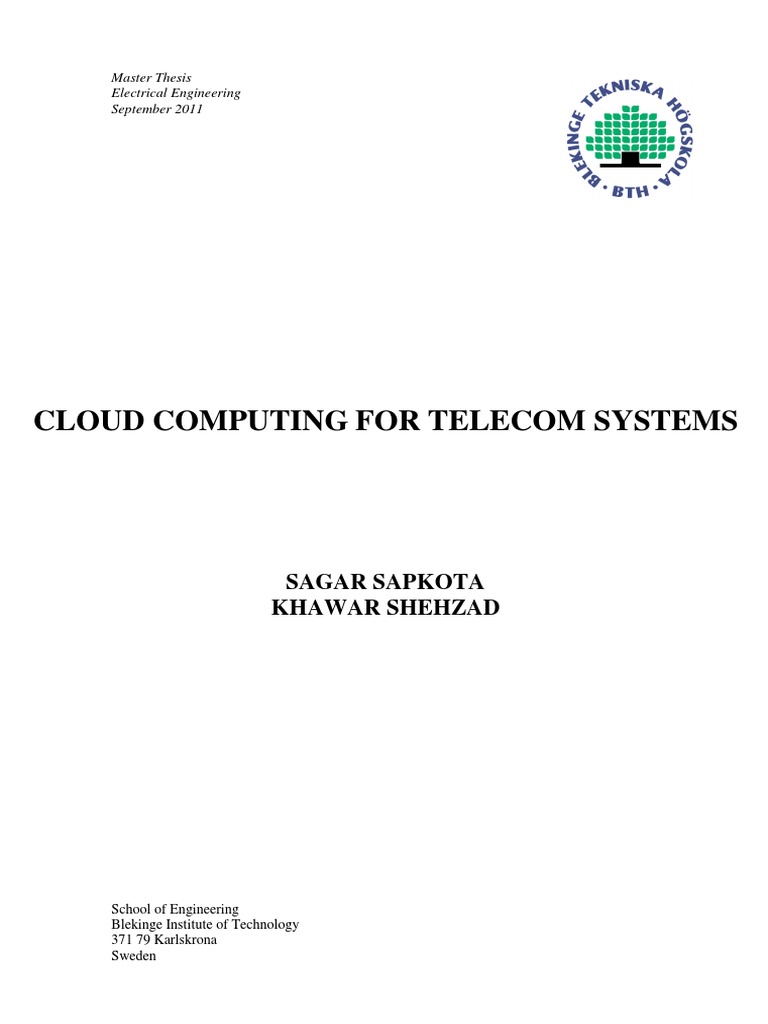 Cloud Computing For Telecom Systems | PDF | Hyper V | Cloud Computing