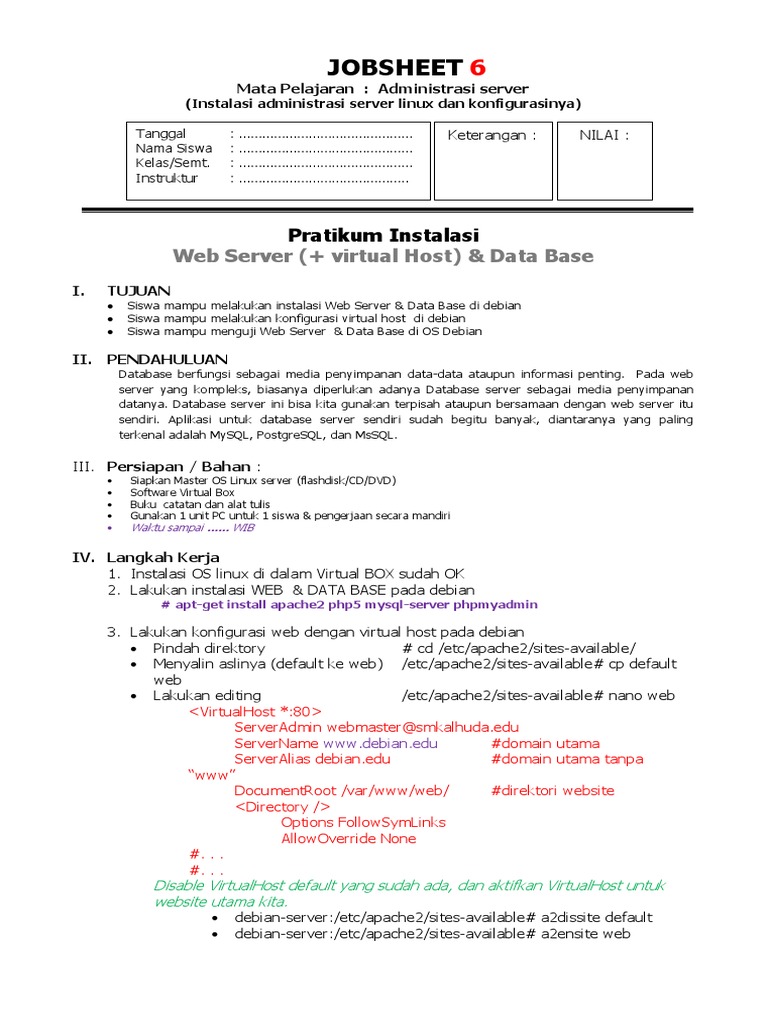 Job Sheet 6 Web Server | PDF