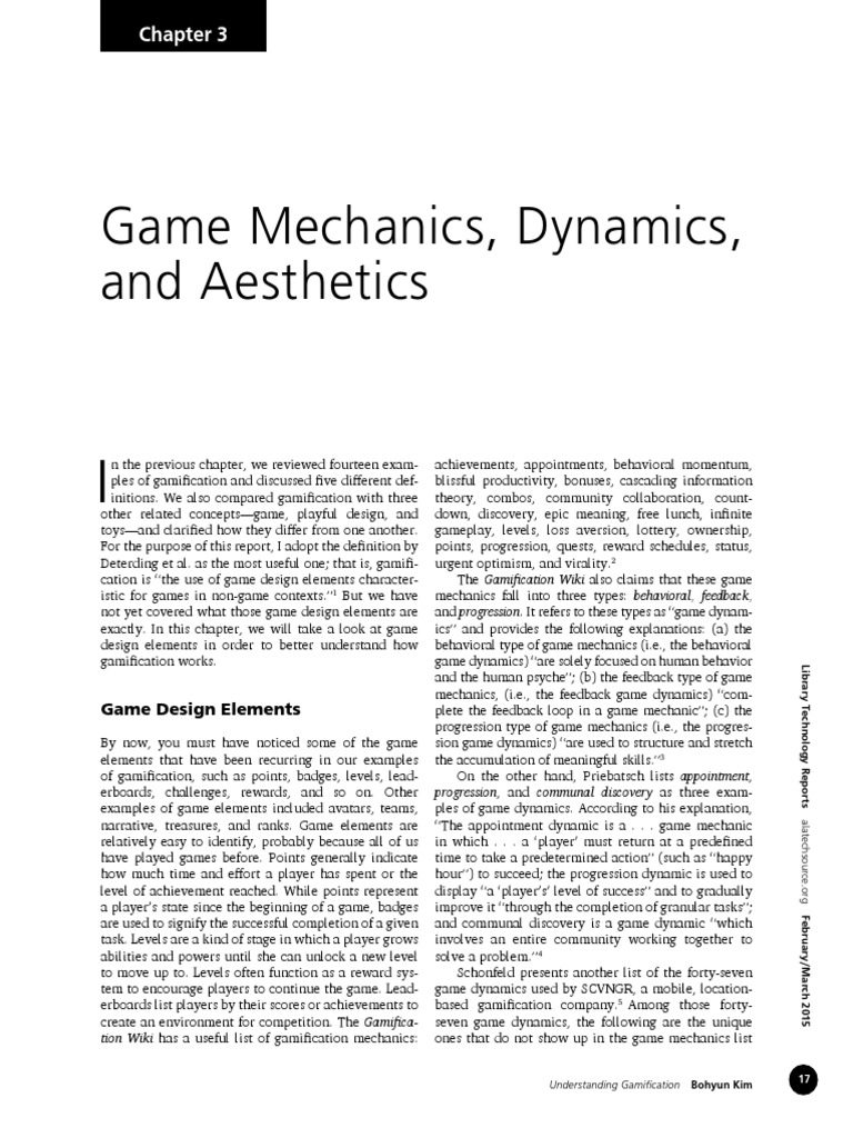 Game Mechanics, Dynamics, and Aesthetics | PDF | Game Design | Download