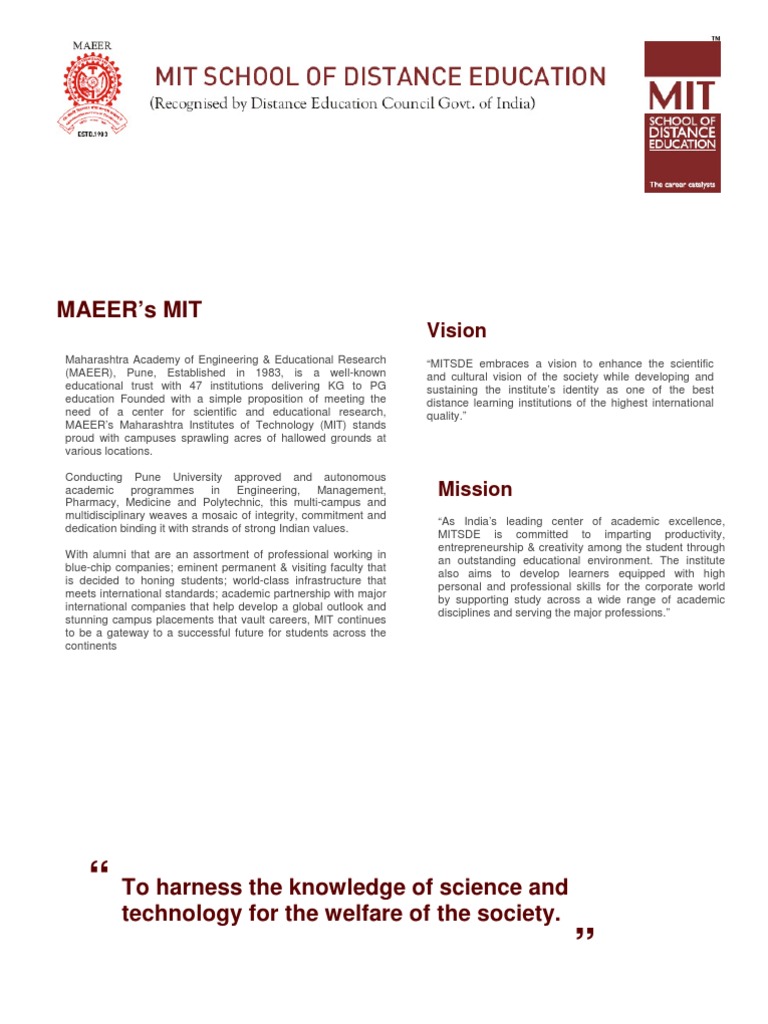 Distance Learning Project Management Courses (PGDPM) - MIT Pune India ...