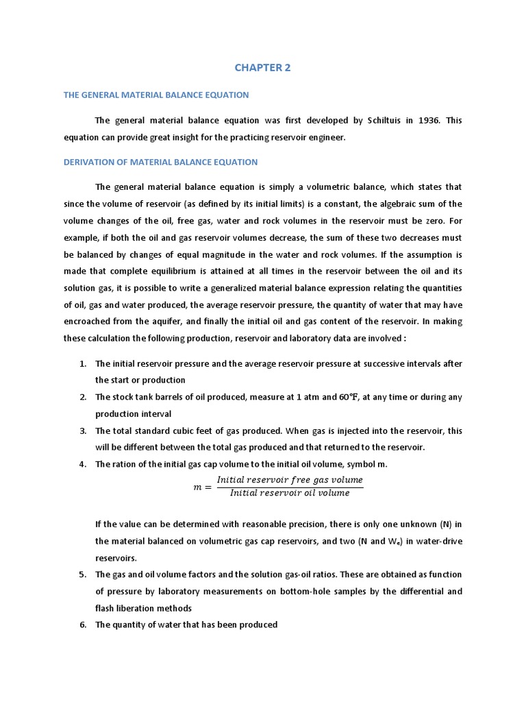 General Material Balance Equation | PDF | Petroleum Reservoir | Barrel ...