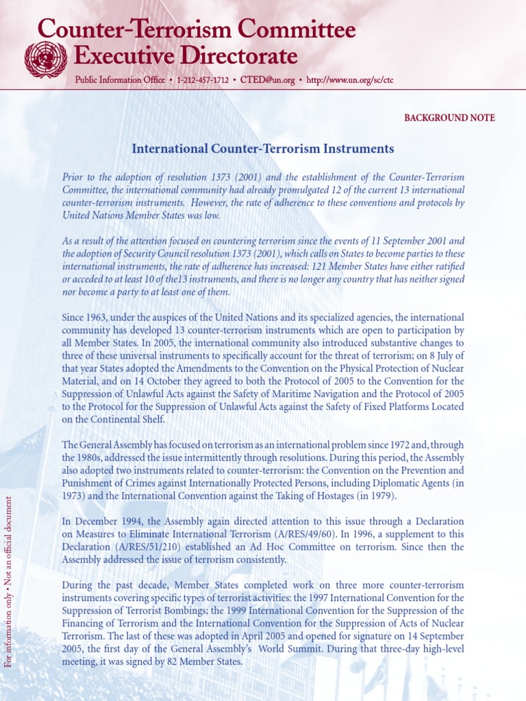 International Hostage Convention Overview | PDF | Counter Terrorism ...