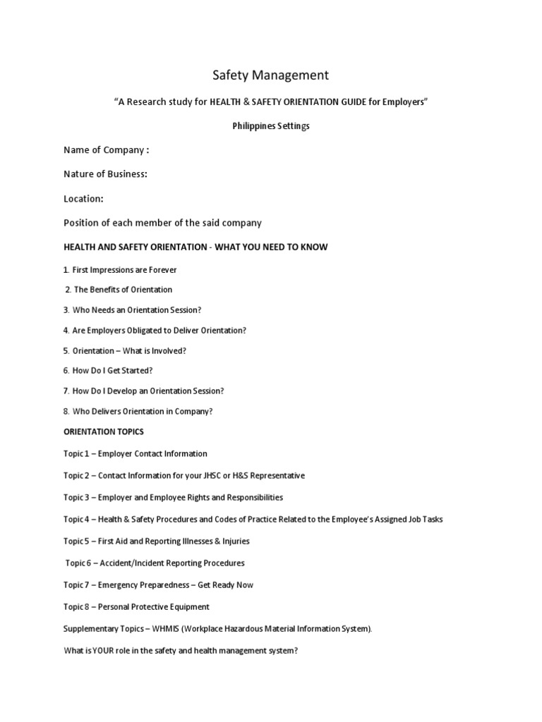 Safety Management | PDF