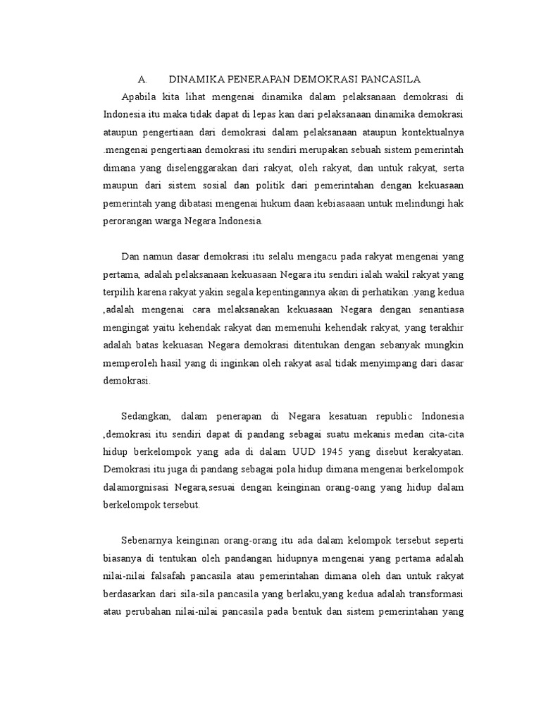 Dinamika Penerapan Demokrasi Pancasila | PDF