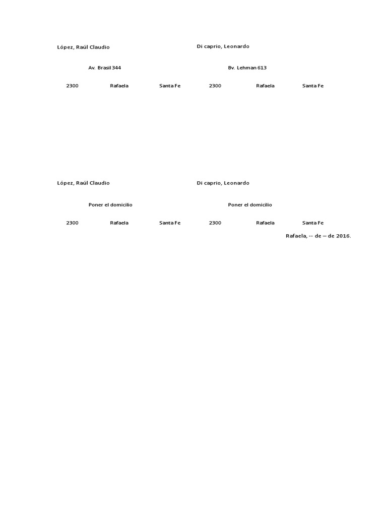 Carta Documento, Modelo, Completar | PDF