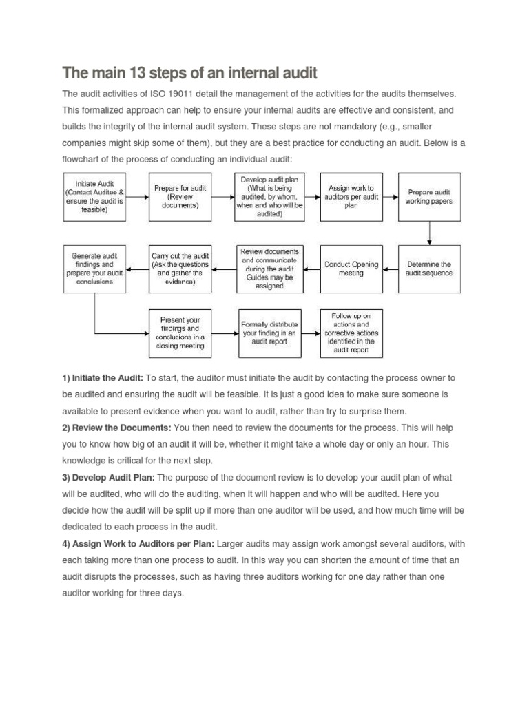 Steps of An Internal Audit | PDF | Internal Audit | Audit